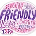 ISFP Sticker - MBTI Sticker - Introvert Sticker - Myers Briggs Sticker - Introvert Gift - ISFP ...