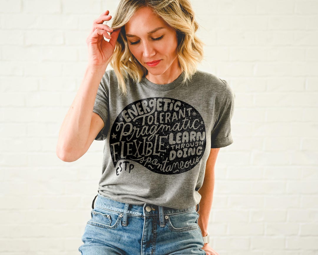 ESTP Personality T-shirt: Hand-lettered MBTI Attributes - Etsy
