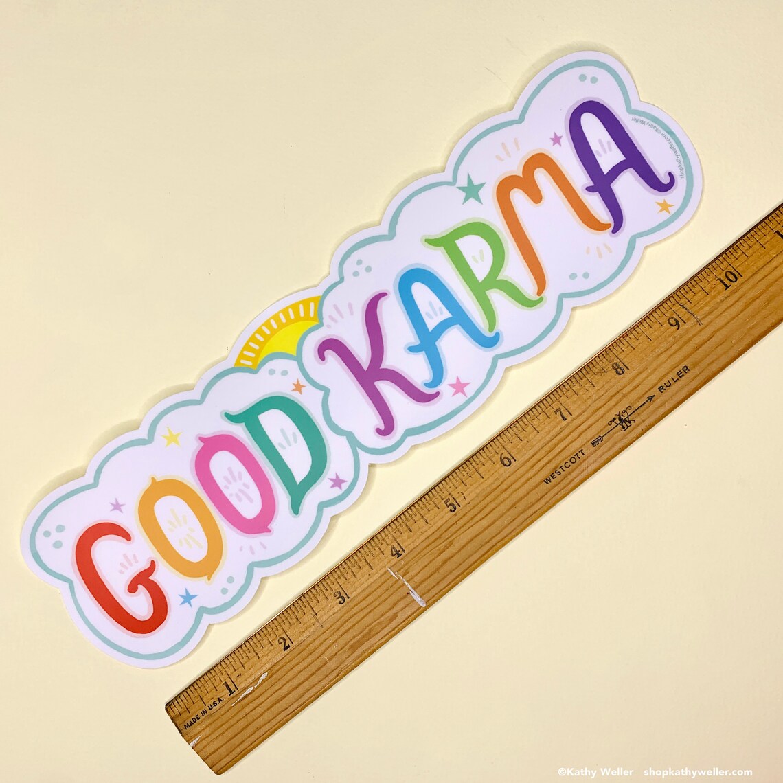 Good Karma Bumper Sticker Car Decal Rainbow Hippie Sticker | Etsy