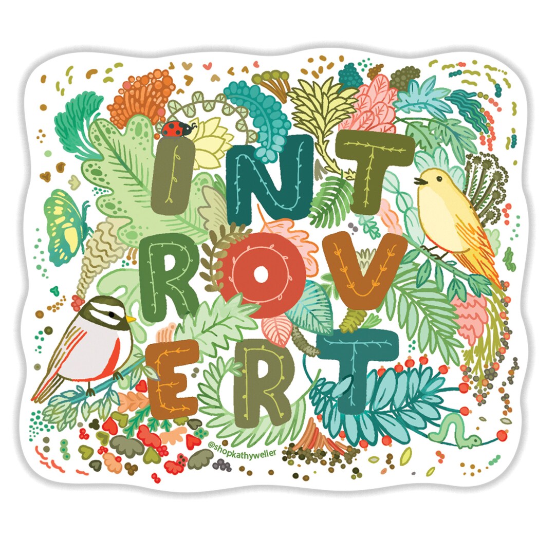 Introvert Sticker Birds Vinyl Sticker Introvert Plants Sticker Plant ...