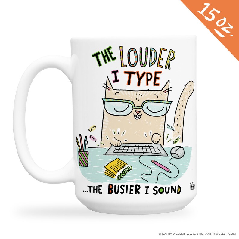 Funny Cat Mug Writer Mug Editor Gift Office Cat Mug Fun Office Gift ...