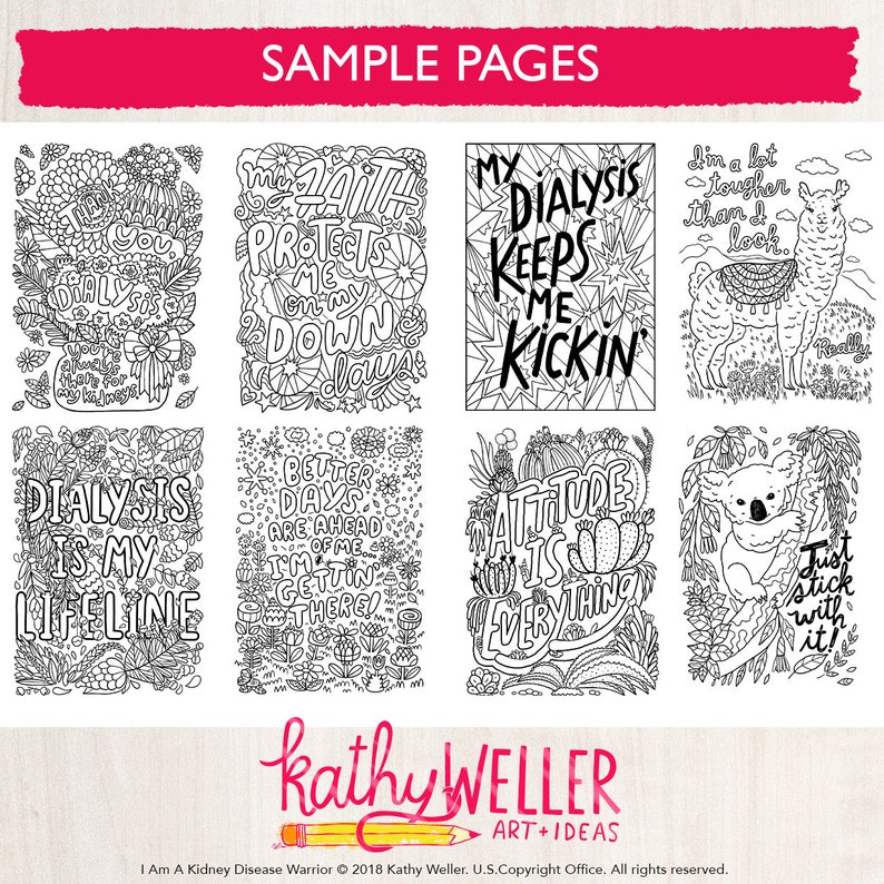 Kidney Coloring Book Kidney Disease Book Kidney Disease Warrior ...