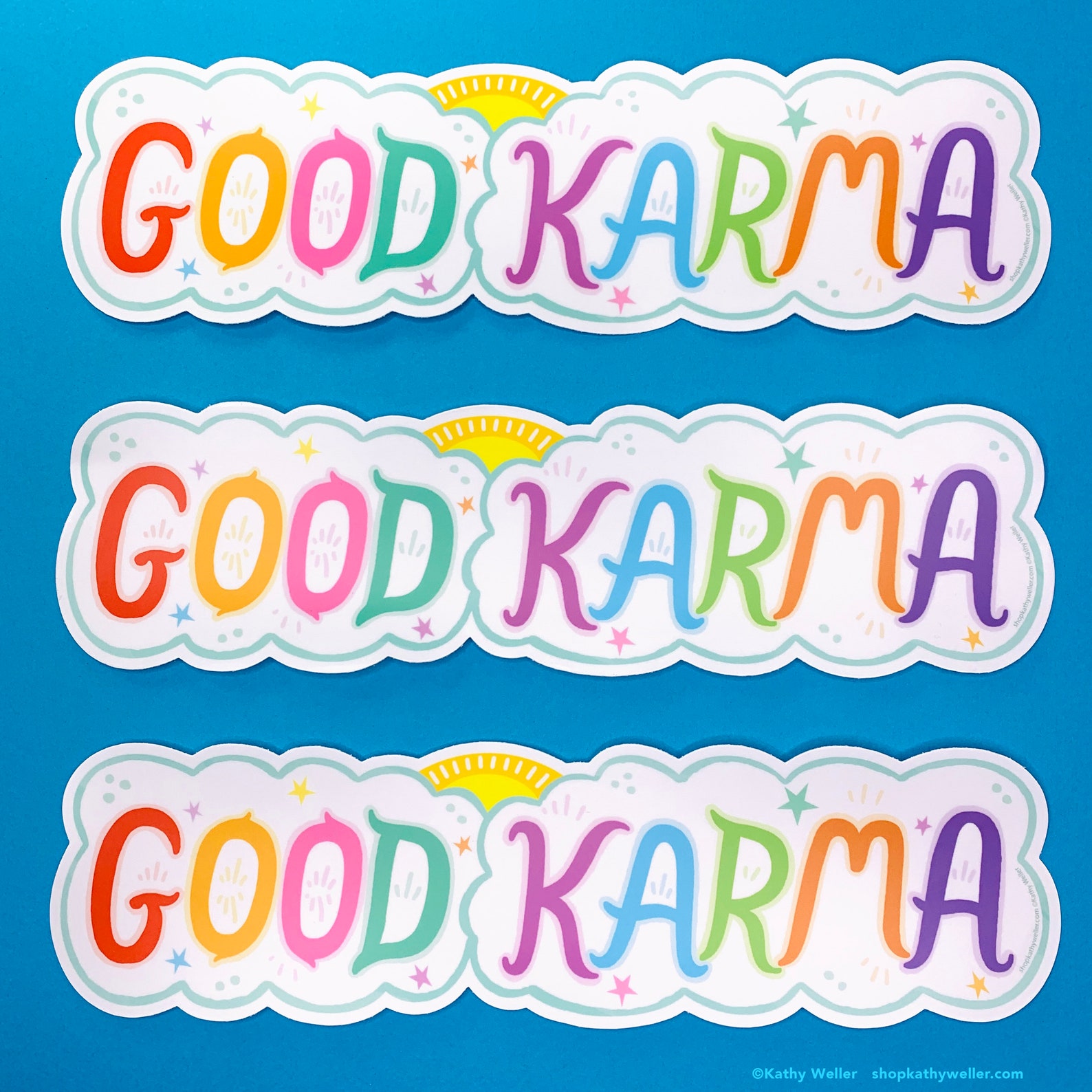 Good Karma Bumper Sticker Car Decal Rainbow Hippie Sticker | Etsy