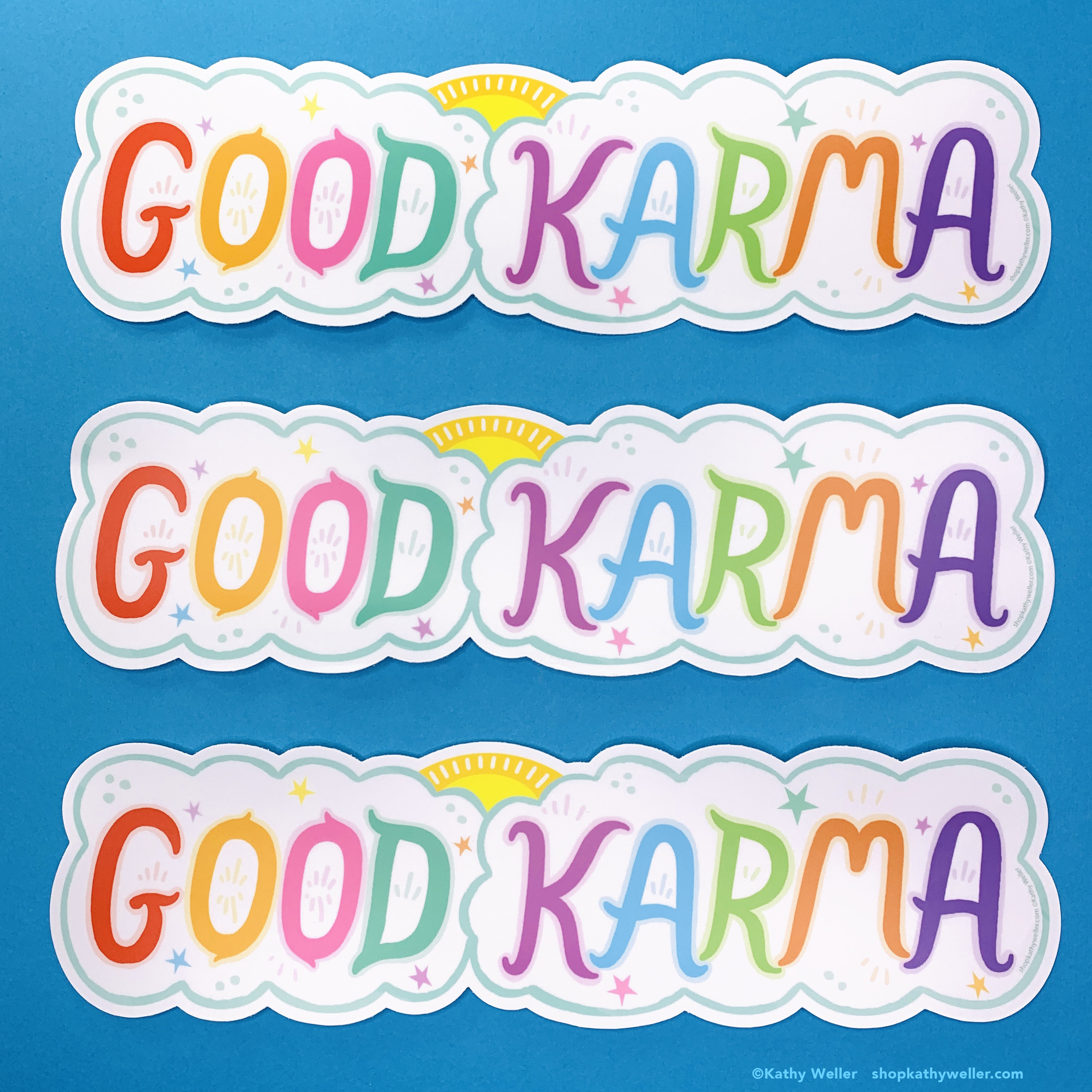 Good Karma Bumper Sticker Car Decal Rainbow Hippie Sticker | Etsy