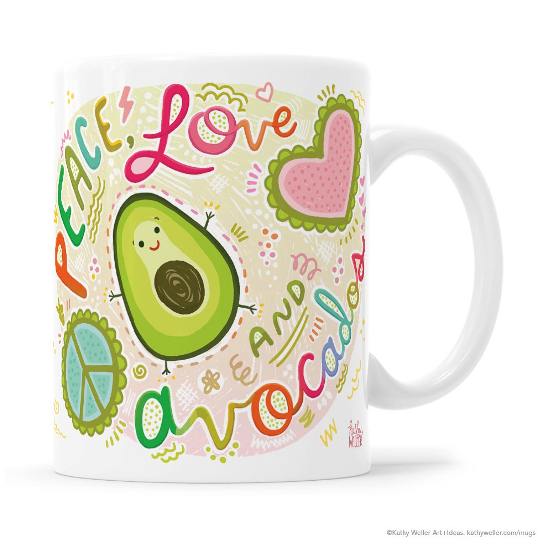 Avocado Mug Avocado Gift Vegan Gift Vegan Mug Vegetarian Gift ...