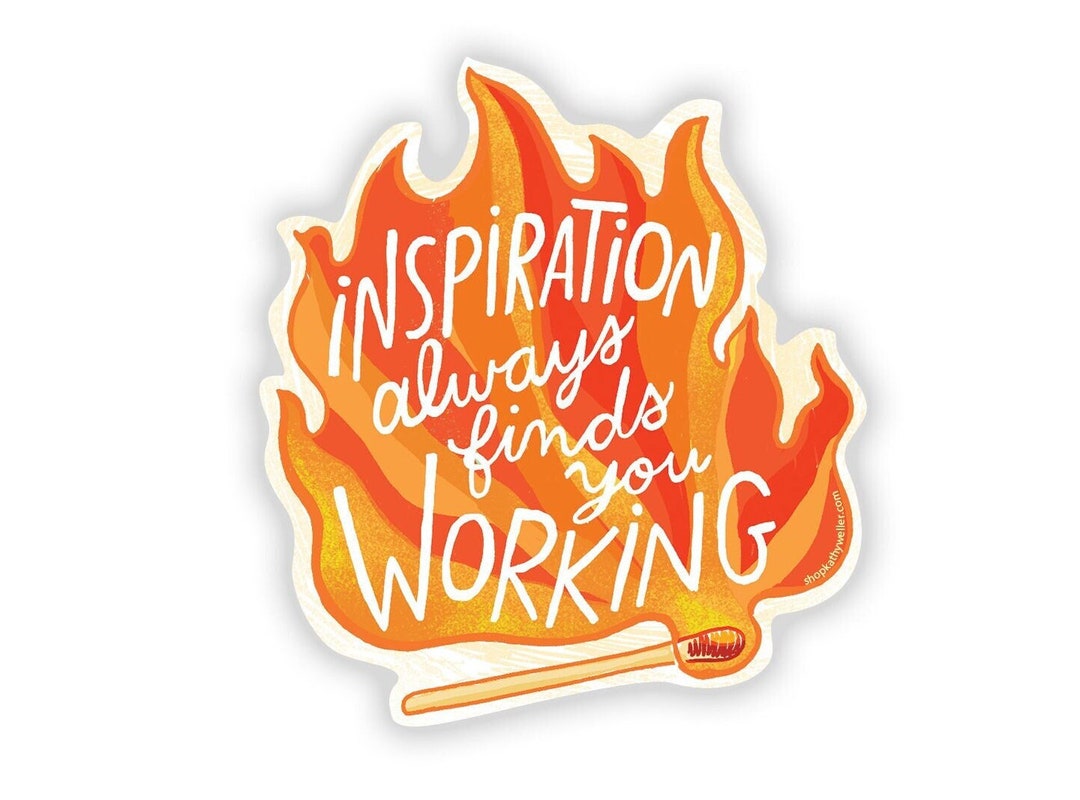 Inspiration Finds You Working Sticker - Laptop Decal - Etsy