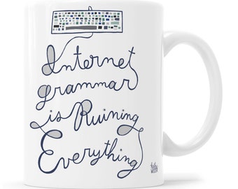 Funny Grammar Mug Punctuation Cup Gift for English Teacher - Etsy