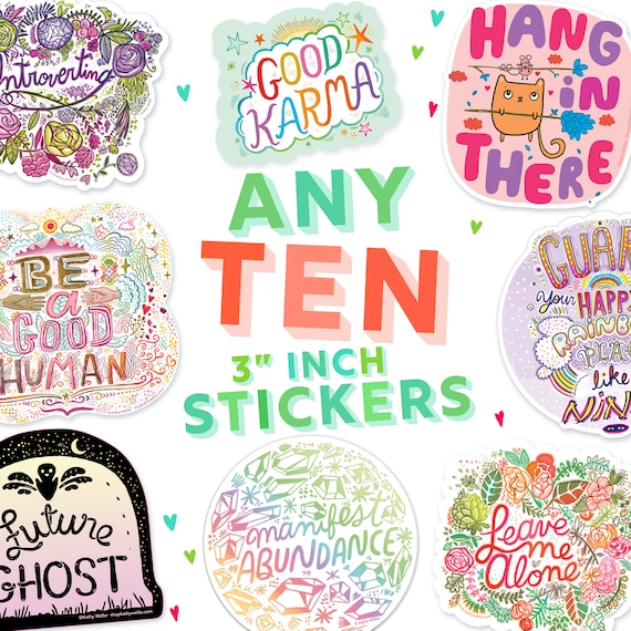 10 STICKER BUNDLE 10 Sticker Pack Ten Vinyl Stickers | Etsy