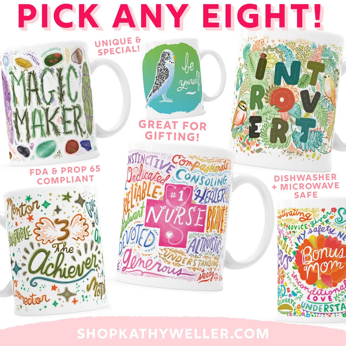 8 MUG BUNDLE Pick Mugs Choose Your Mugs Pick Any Eight - Etsy