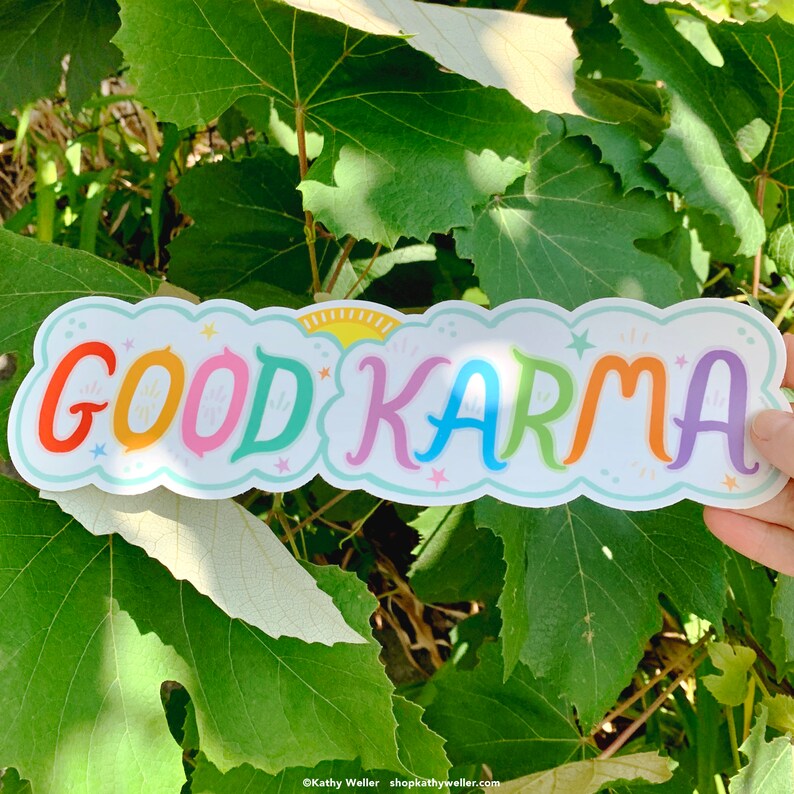 Good Karma Bumper Sticker Car Decal Rainbow Hippie Sticker - Etsy