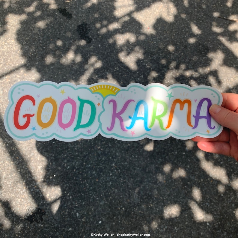 Good Karma Bumper Sticker Car Decal Rainbow Hippie Sticker - Etsy
