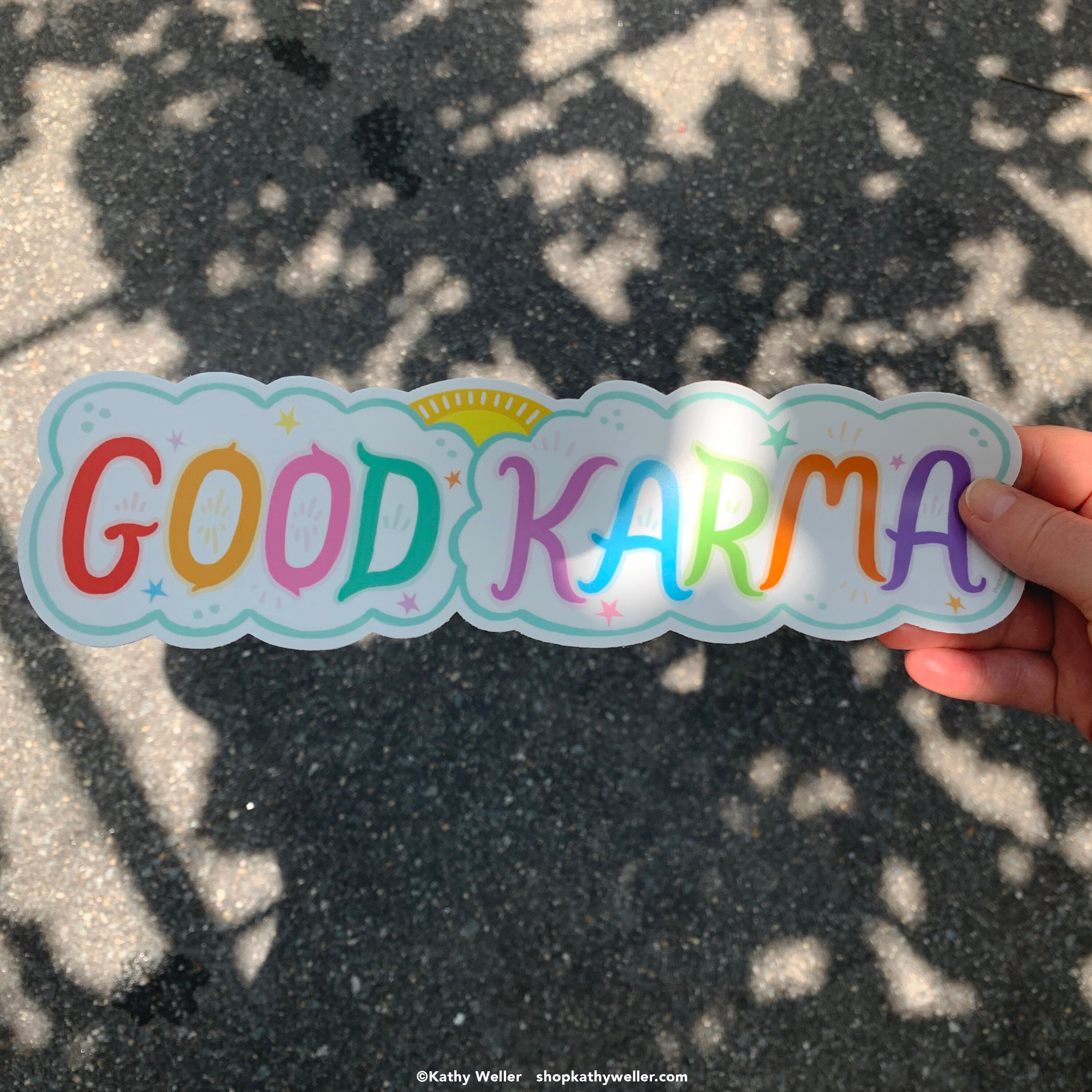 Good Karma Bumper Sticker Car Decal Rainbow Hippie Sticker | Etsy