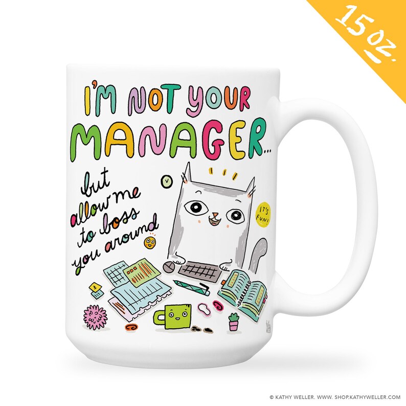 Funny Office Cat Mug Assistant Manager Mug Coworker Gift | Etsy