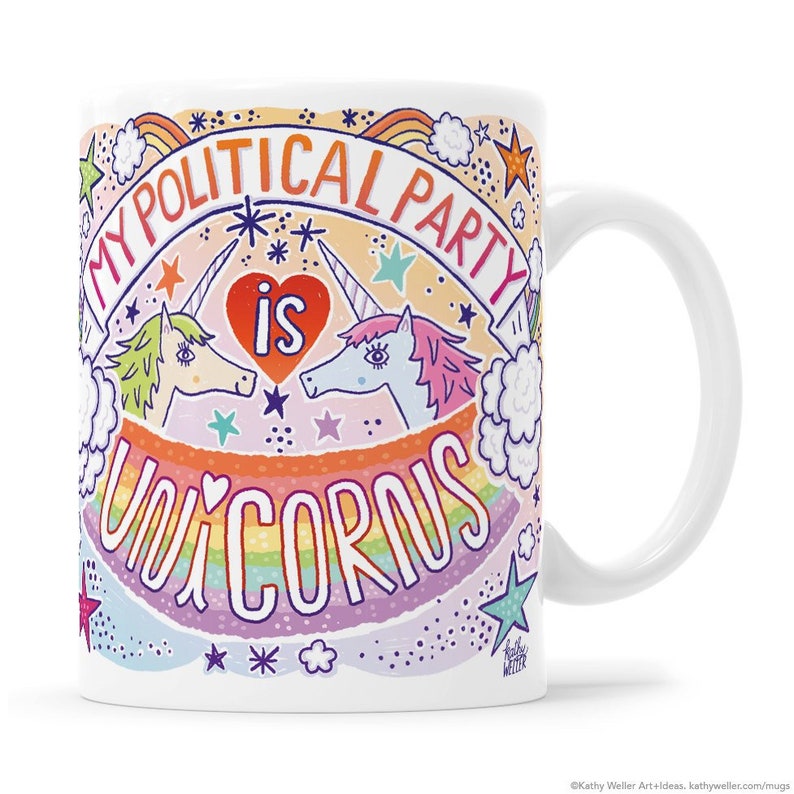 Unicorn Mug, Political Mug, Political Gift, Rainbow Mug, Political ...