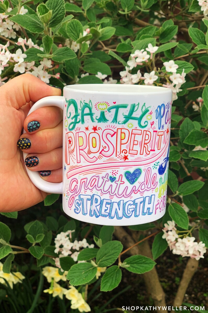 Positive Vibes Only Faith Mug Grateful Mug Abundance Gift | Etsy
