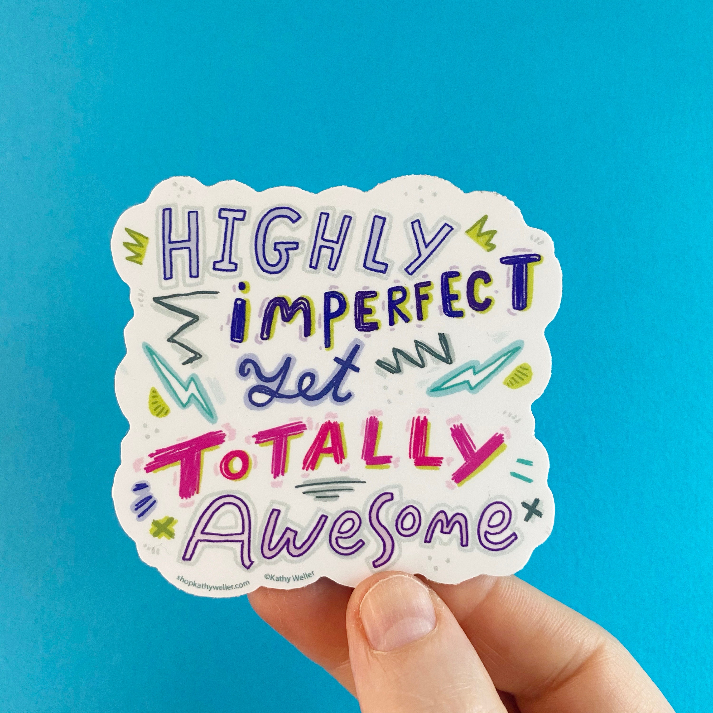 Self Care sticker Self confidence sticker Highly Imperfect Yet | Etsy