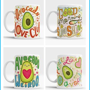 Avocado Mug Avocado Gift Vegan Gift Vegan Mug Vegetarian Gift ...