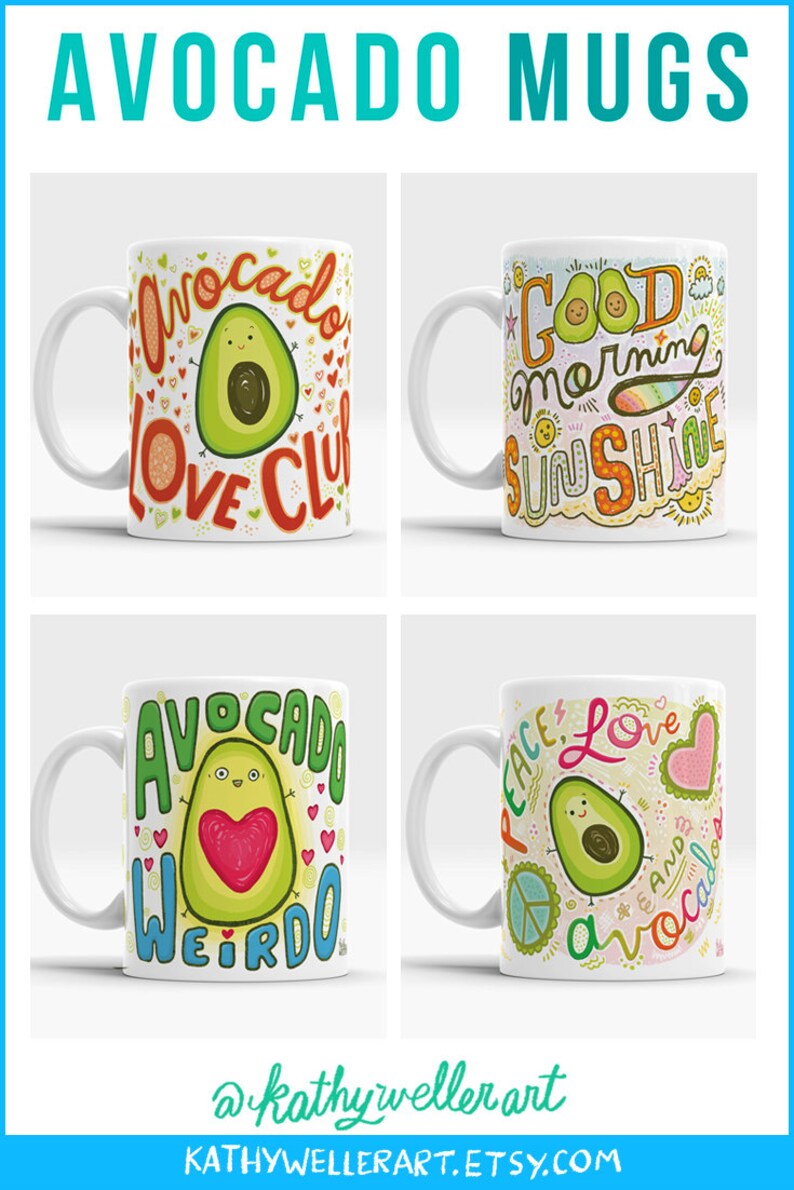 Avocado Mug Avocado Gift Vegan Gift Vegan Mug Vegetarian Gift ...