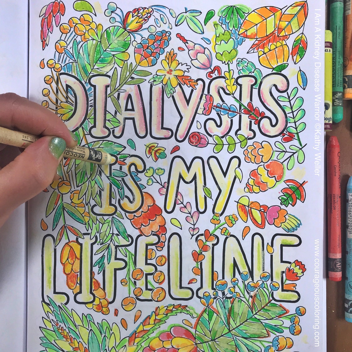 Kidney Coloring Book Kidney Disease Book Kidney Disease Warrior ...