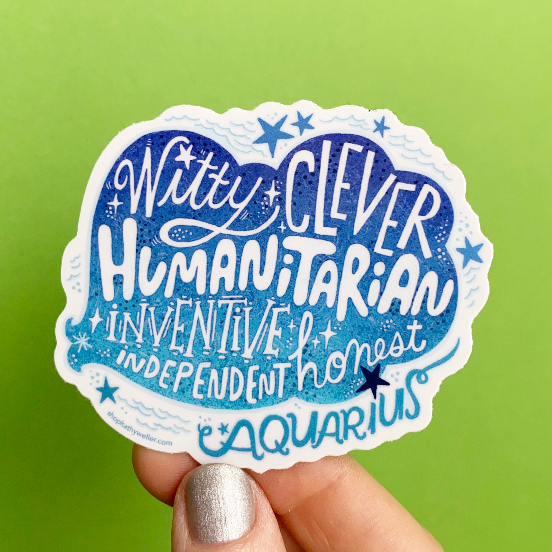 Aquarius Sticker Zodiac Astrology Gifts Aquarius Decal Star | Etsy