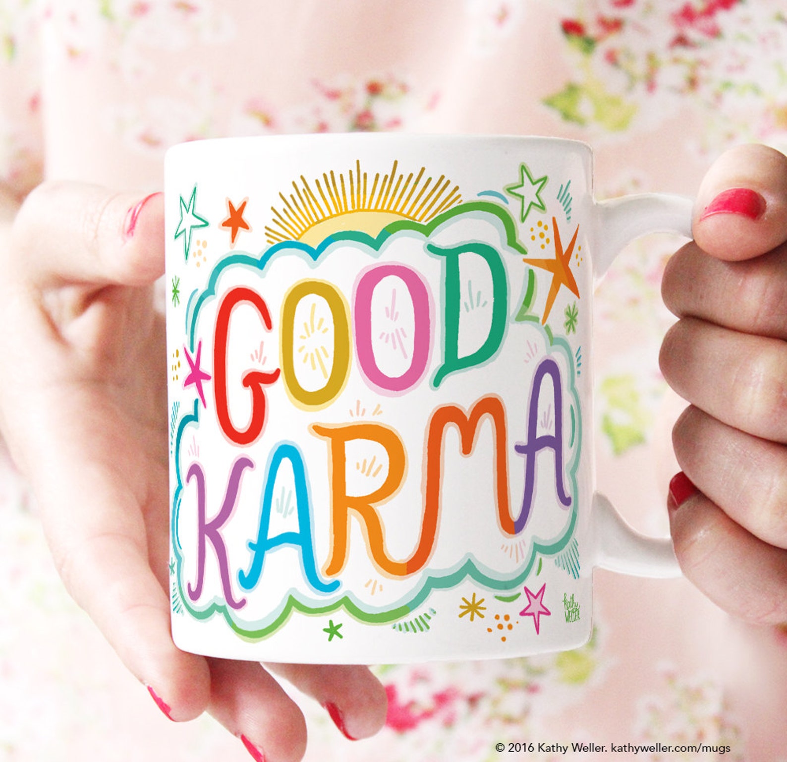 Happy Mug Peace Gift Hippie Gift Karma Mug Good Karma Positive | Etsy
