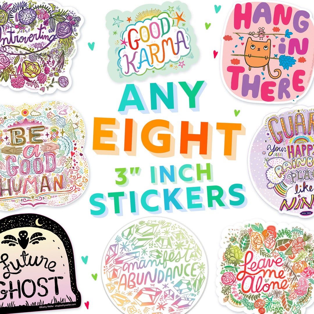 8 STICKER BUNDLE - 8 Sticker Pack - Eight Vinyl Stickers - Build Your ...
