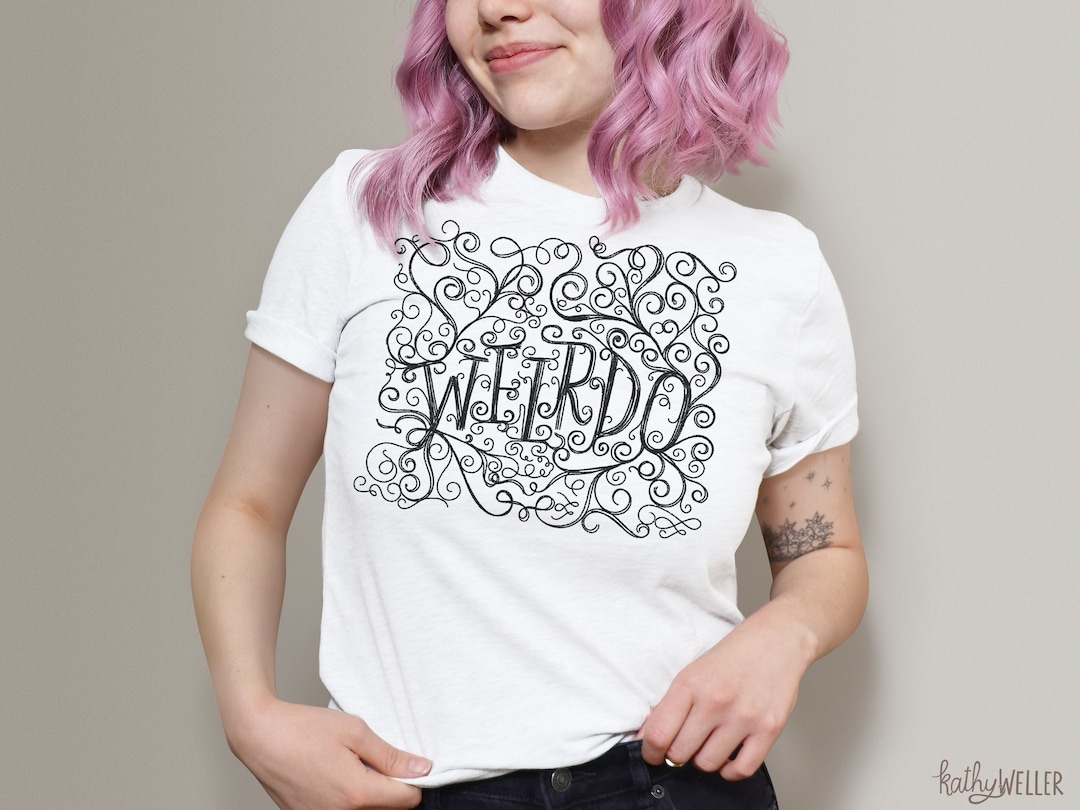 Weirdo Wrought-iron Gate Style Hand-lettered Goth T-shirt - Etsy
