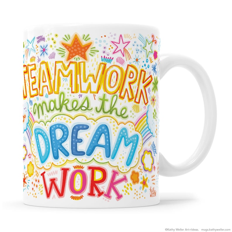 Teamwork Makes the Dream Work Mug Coworker Gifts Group Gift - Etsy