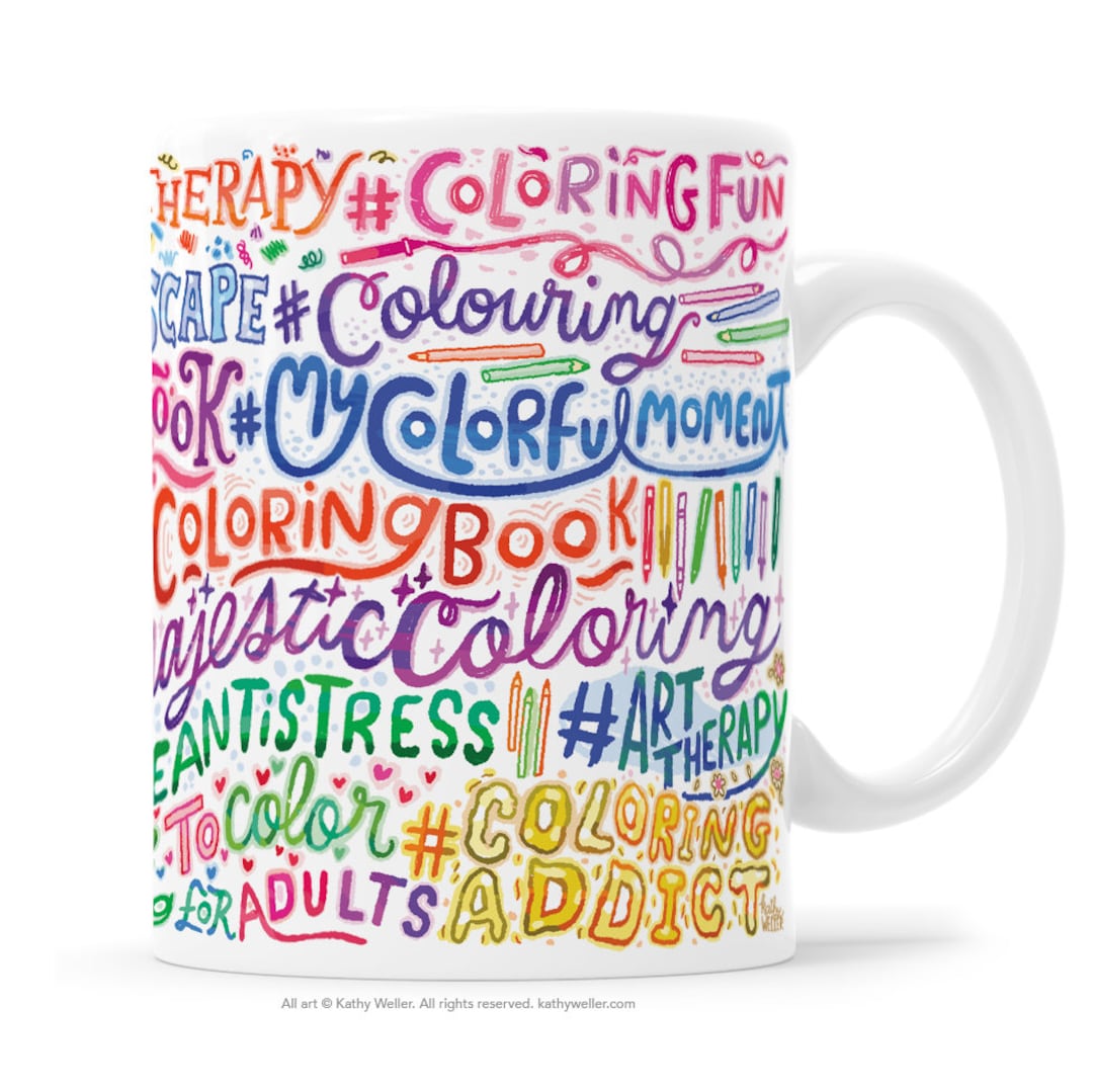 Coloring Gift Coloring Mug Instagram Mug Hashtag Gift Colored Pencil ...