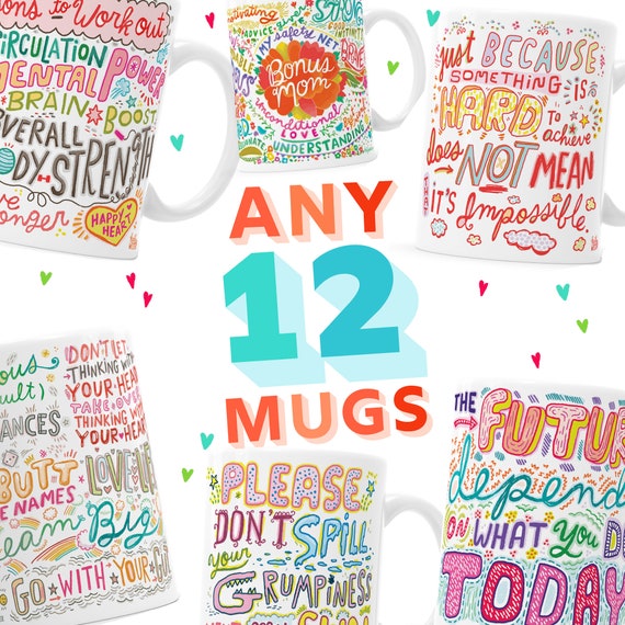 12 MUG BUNDLE Pick Mugs Choose Your Mugs Pick Any Twelve | Etsy