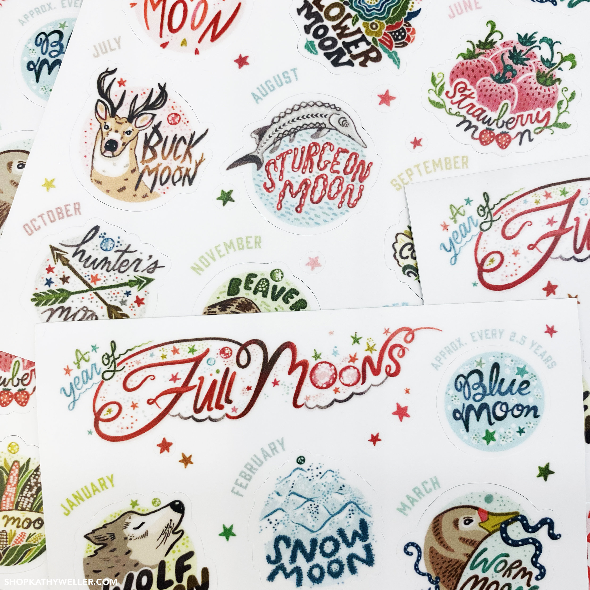 Full Moon Planner Stickers Moon Phase Stickers Moon Phase | Etsy