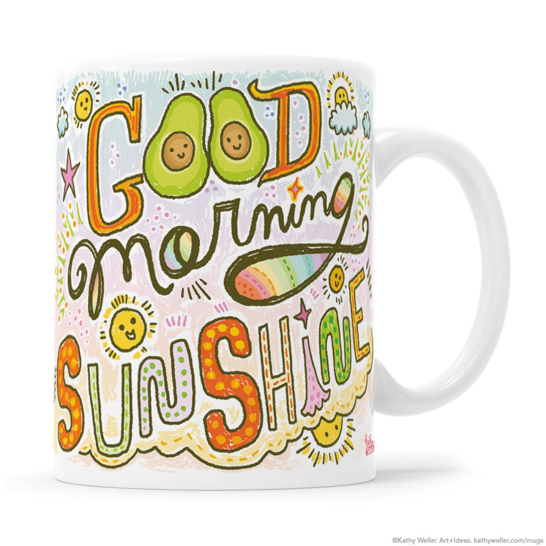 Cute Avocado Mug, Cute Avocado Gift, Morning Mug, Plant Based Gift ...
