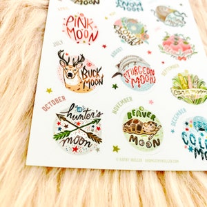 Full Moon Planner Stickers - Moon Phase Stickers - Moon Phase Planner ...