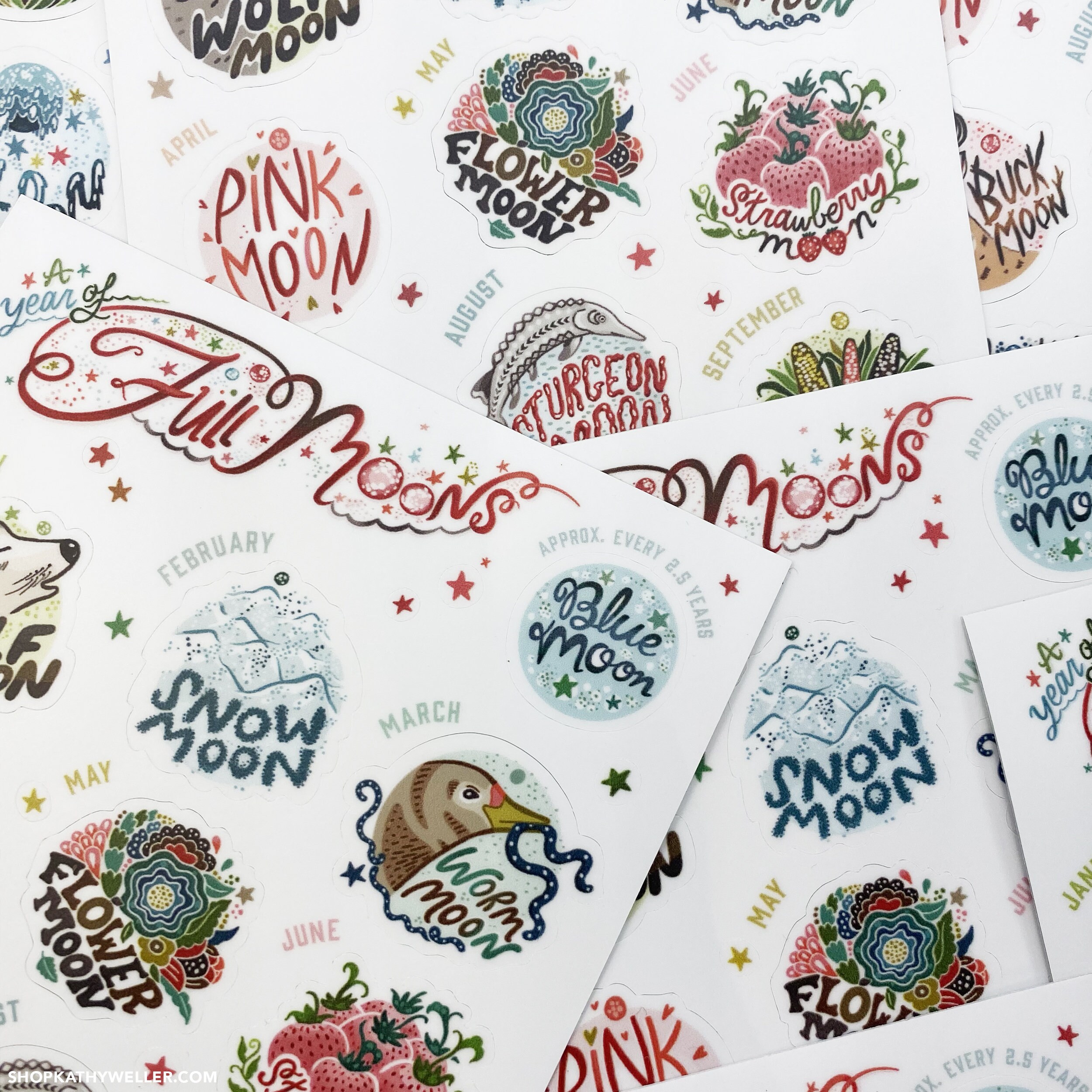 Full Moon Planner Stickers Moon Phase Stickers Moon Phase | Etsy