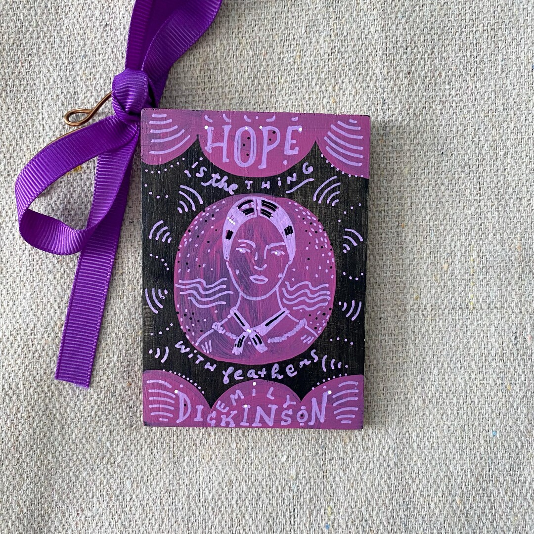 Emily Dickinson Mini Book Ornament - Hope is the Thing With Feathers ...