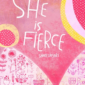 She is Fierce Art Print Nursery Art Girls Room Decor Girls | Etsy