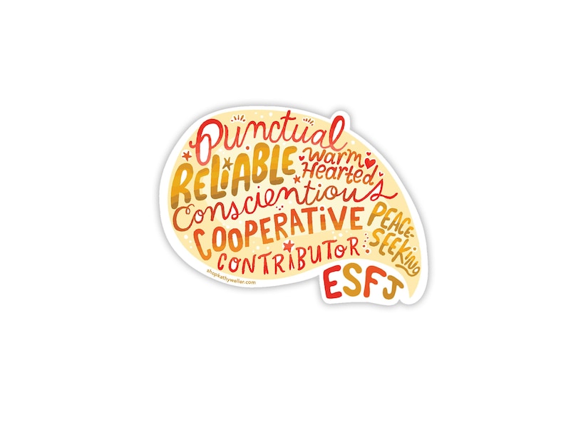 ESFJ Sticker Extrovert Sticker Myers Briggs Sticker - Etsy