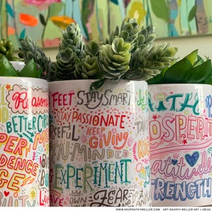 Encouragement Mug - Self Confidence Gift - Hand Lettered Inspirational ...