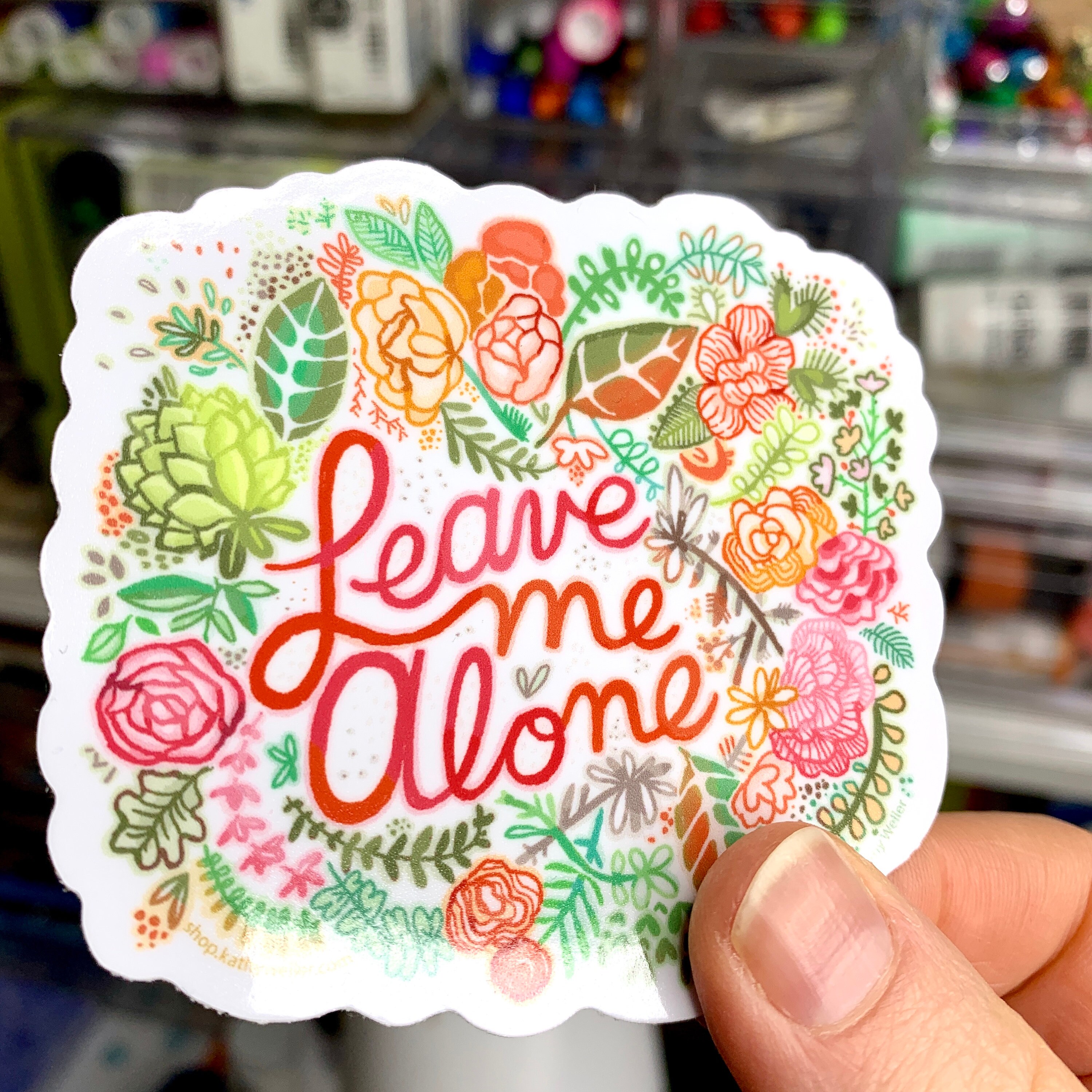 Leave Me Alone Sticker Vinyl Sticker Floral Sticker Please | Etsy