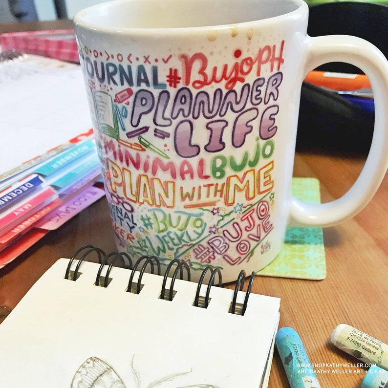 Hand Lettered Planner Mug, Bullet Journal Mug, Hashtag Mug, Bullet ...