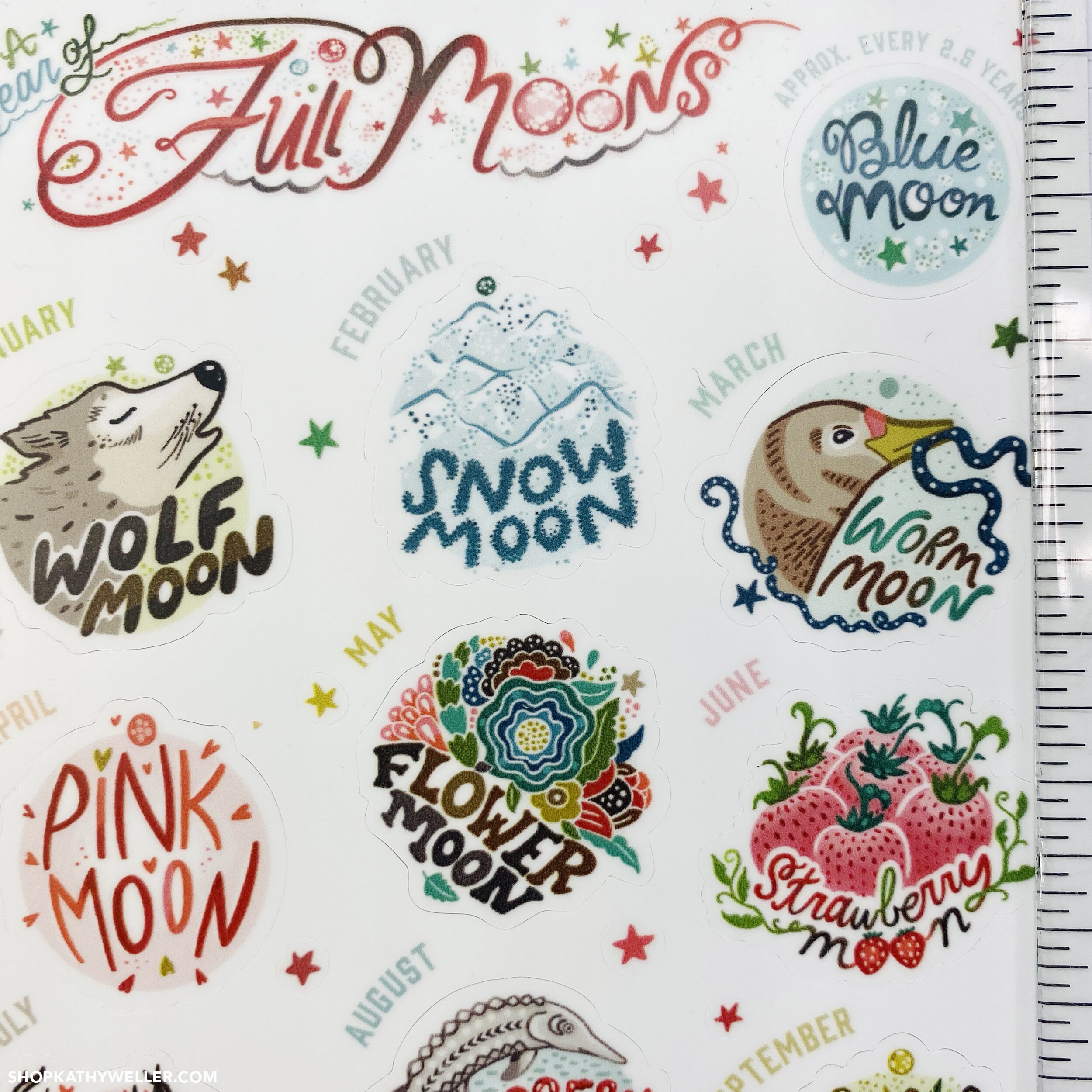 Full Moon Planner Stickers Moon Phase Stickers Moon Phase | Etsy