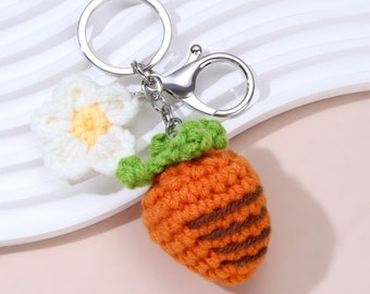 Crochet Carrot, Carrot Gift, Amigurumi Cute Carrot Keychain,carrot ...