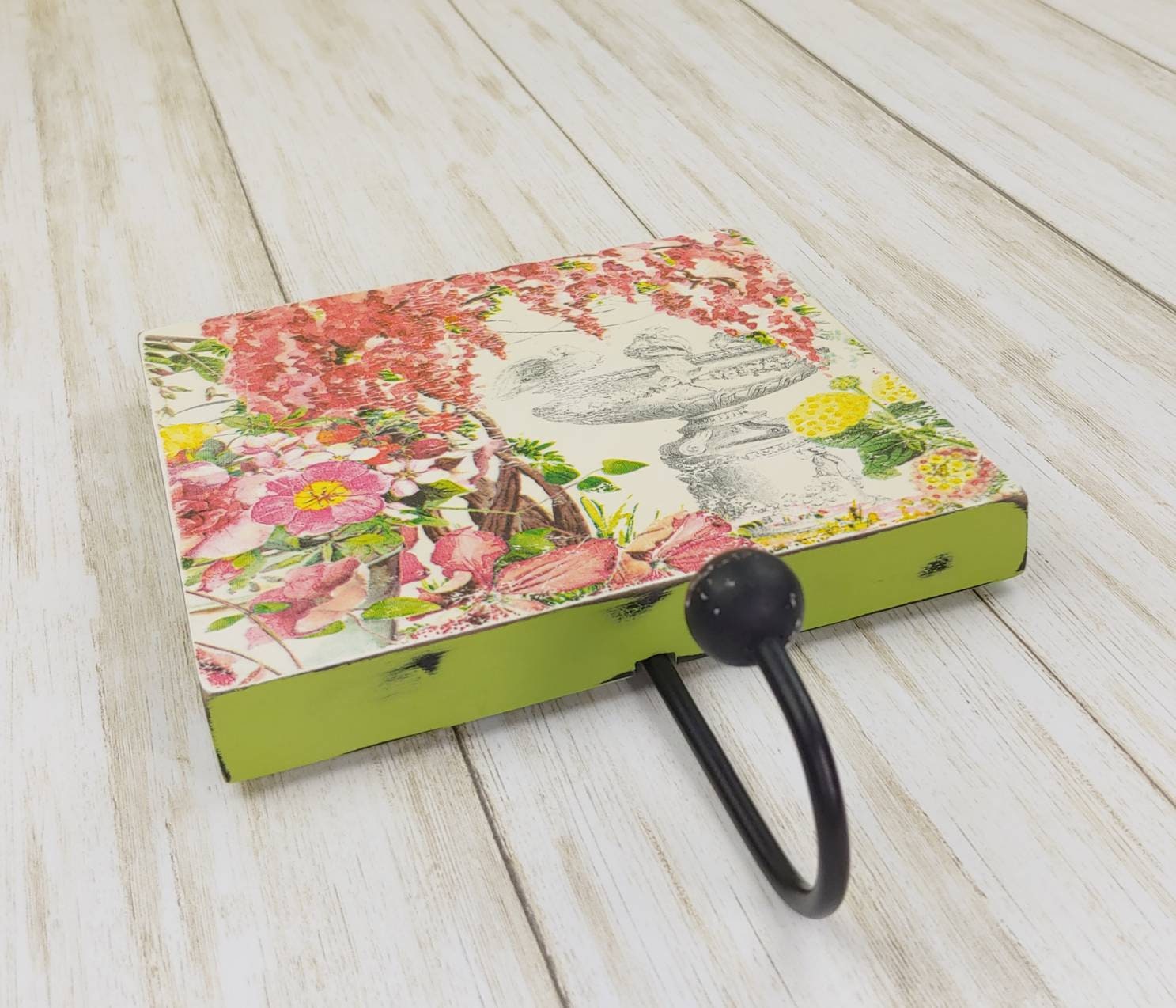 Cottage Chic Wall Hooks Set of 2 Shabby Paris Garden Decor Green ...