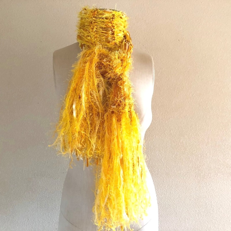 Bright Yellow Scarf - Etsy