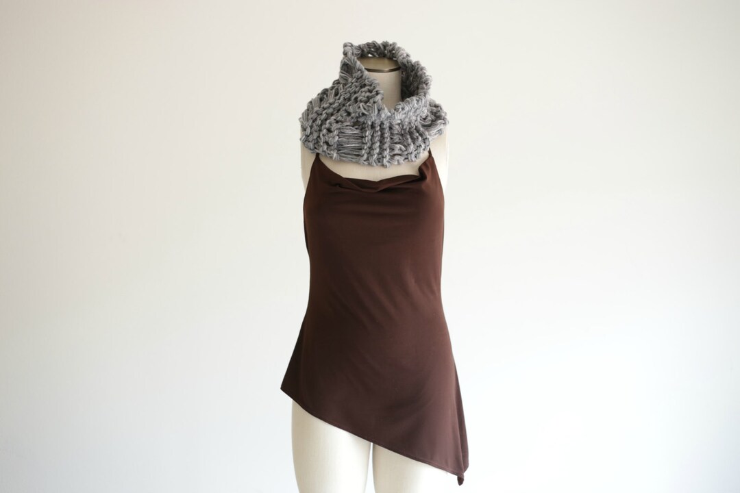 Grey Scarf Chunky Grey Infinity Scarf Grey Chunky Grey Scarf Heather ...