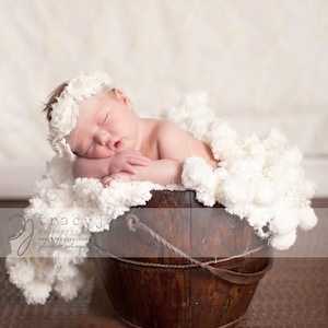 Puffy White Newborn Prop Baby Blanket for Photography Prop, Fluffy ...