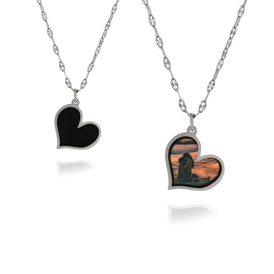 Personalized Heat-activated Magic Heart Necklace With Hidden Picture - Etsy