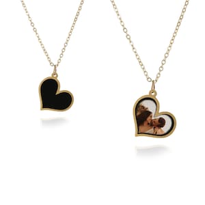 Personalized Heat-activated Magic Heart Necklace With Hidden Picture - Etsy