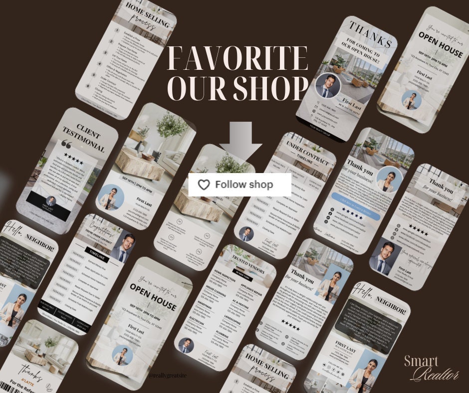 100 Textable Prospecting Cards Digital Business Card Bundle Real Estate Marketing Canva Template ...