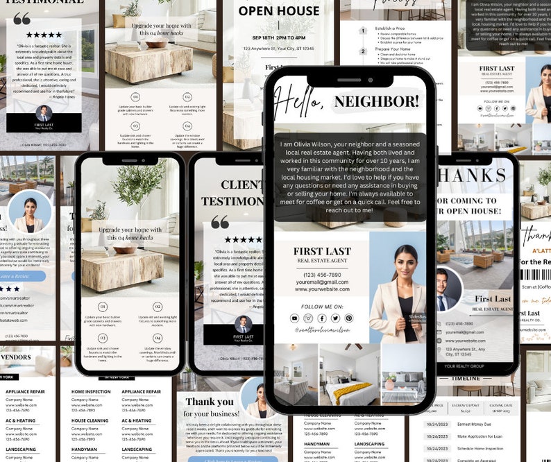 100 Textable Prospecting Cards Digital Business Card Bundle Real Estate Marketing Canva Template ...